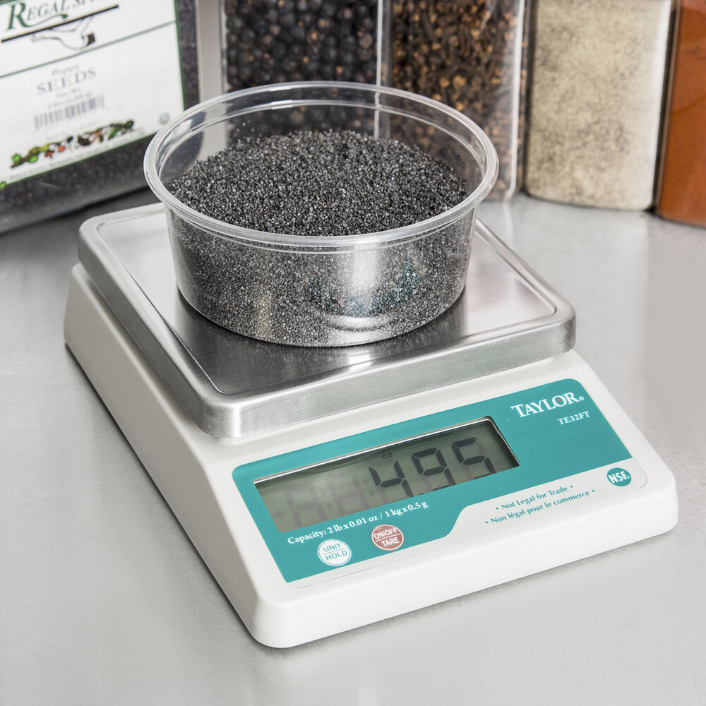 Taylor TE32FT 2 Lb Compact Digital Portion Control Scale taylor-te32ft-2-lb-compact-digital-portion-control-scale