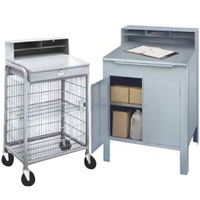 25" Stainless Steel Mobile Receiving Desk with Cabinet Storage