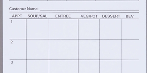 Waiter / Waitress / Server Order Pads (10/Pack, 50/Case)