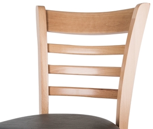 Lancaster Table & Seating Natural Finish Wood Ladder Back Chair with ...