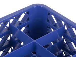 Noble Products 25-Compartment Gray Full-Size Glass Rack with 4 Blue ...