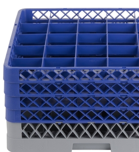 Noble Products 25-Compartment Gray Full-Size Glass Rack with 4 Blue ...