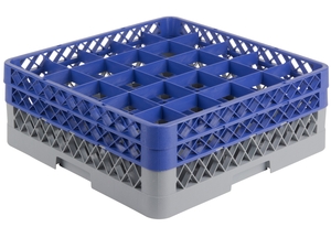 Noble Products 25-Compartment Gray Full-Size Glass Rack with 2 Blue ...