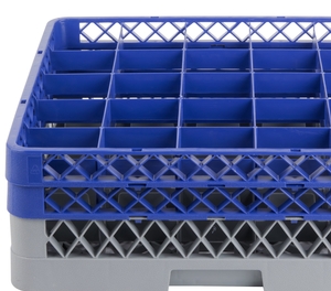 Noble Products 25-Compartment Gray Full-Size Glass Rack with 2 Blue ...