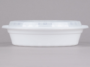 Choice White Round Microwavable Container w/ Lid (24 oz.)