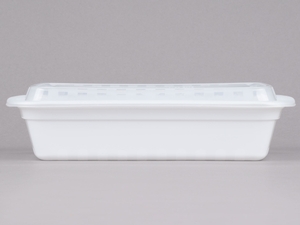 Choice 28 oz. White 8 3/4" x 6 1/4" x 1 3/4" Rectangular Microwavable ...