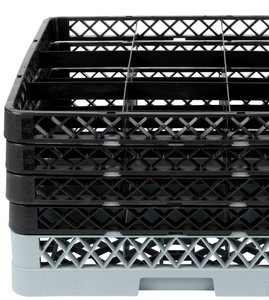 Noble Products 9-Compartment Gray Full-Size Glass Rack with 4 Black ...