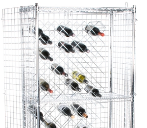 Regency 18" x 36" Chromate Finish 84-Bottle Wire Wine Rack Kit with 74 ...
