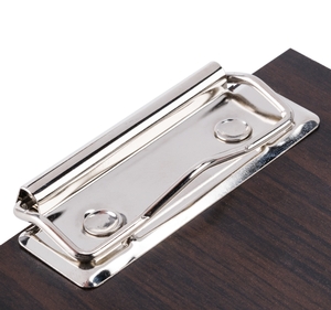 Check Holder (Dark Wood Grain, w/ Clip, 4" x 8")