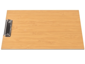 Choice 9" x 12 1/2" Natural Wood Menu Holder / Presenter with Clip