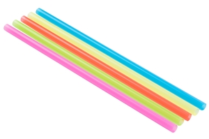 Choice 7 3/4" Jumbo Neon Unwrapped Soda Straw - 250/Box