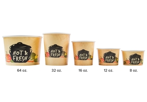 Choice 12 oz. Medley Double Poly-Coated Soup / Hot Food Cup with Vented ...