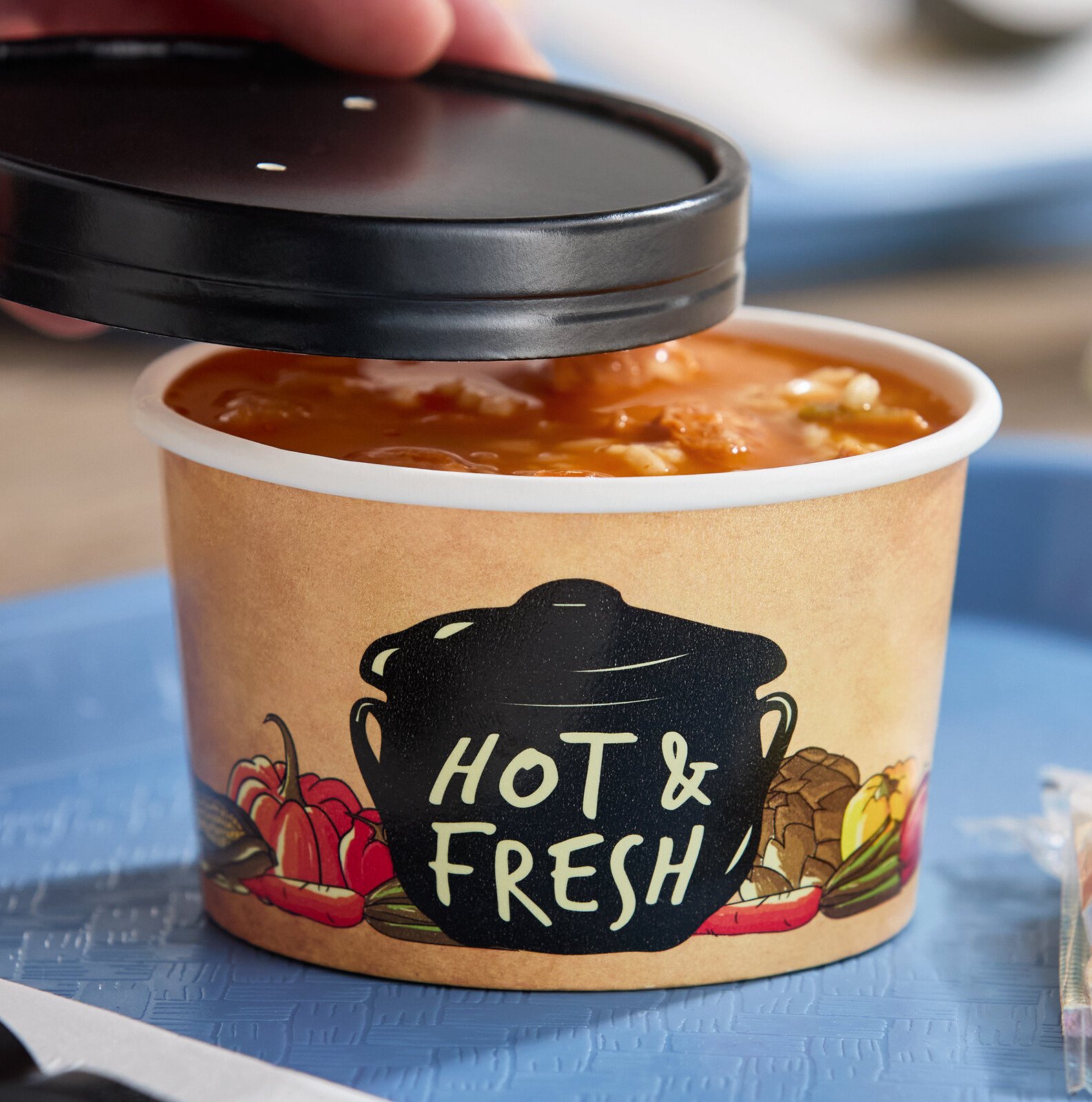 Choice 8 oz. Medley Double Poly-Coated Paper Soup / Hot Food Cup with ...