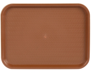 Choice 12" x 16" Brown Plastic Fast Food Tray - 12/Pack