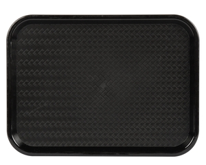Choice 12" x 16" Black Plastic Fast Food Tray - 12/Pack
