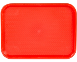 Choice 12" x 16" Red Plastic Fast Food Tray