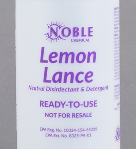 32 oz. Labeled Bottle for Noble Chemical Lemon Lance Disinfectant ...
