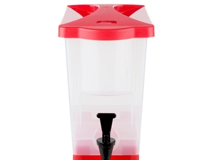 Choice 3 Gallon Red Slim Beverage / Juice Dispenser