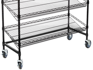 Regency Black Epoxy 5-Shelf Angled Mobile Merchandising Rack - 18" x 48 ...