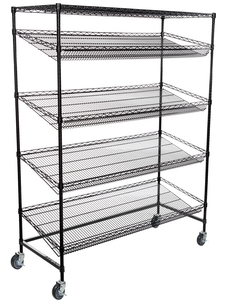 Regency Black Epoxy 5-Shelf Angled Mobile Merchandising Rack - 24" x 60 ...