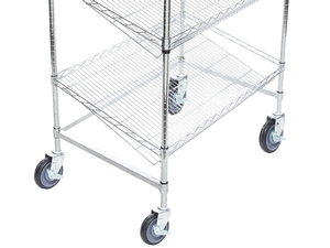 Regency Chrome 5-Shelf Angled Mobile Merchandising Rack - 24" x 36" x 69"