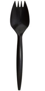 Choice Medium Weight Black Plastic Spork - 100/Pack
