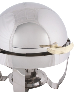 Choice Supreme 4 Qt. Round Roll Top Gold Trim Chafer