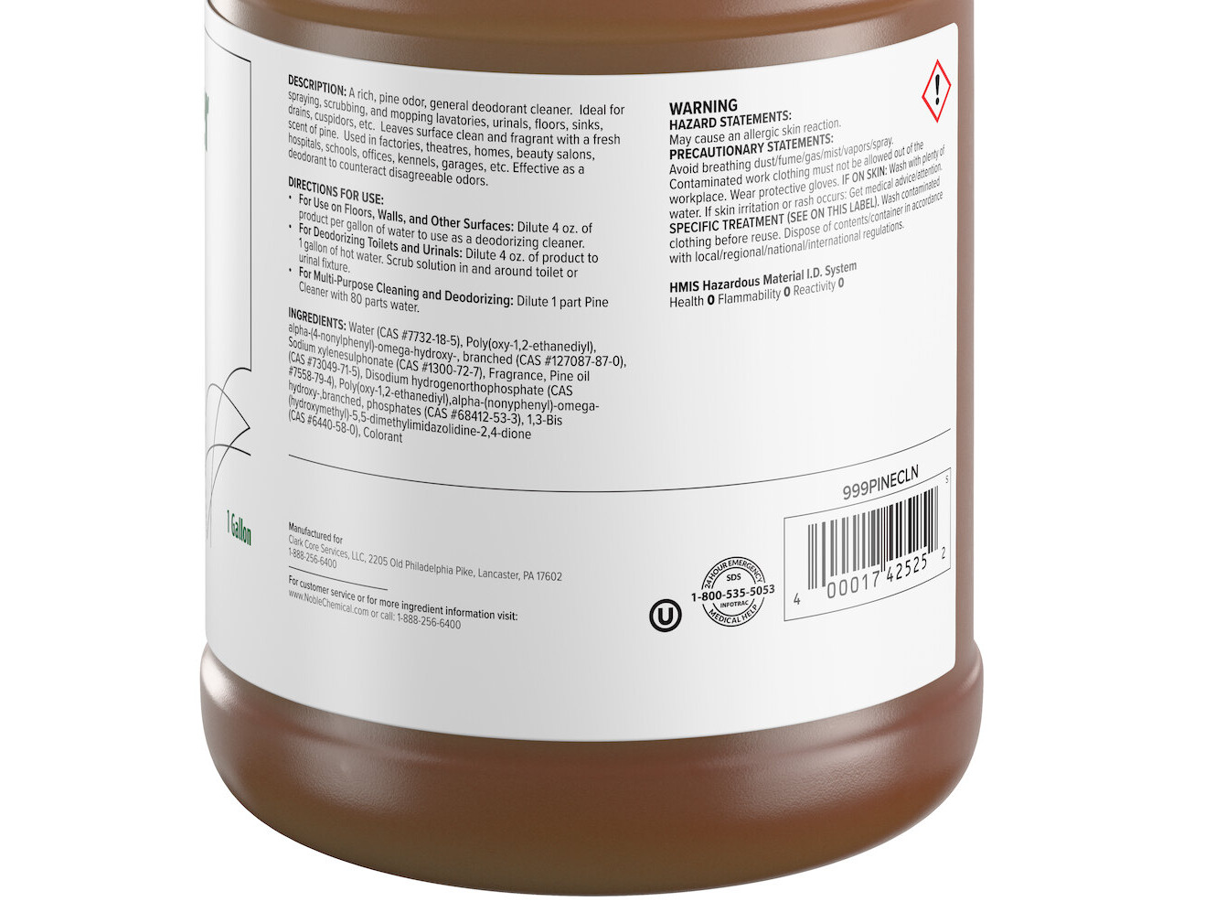 Advantage Chemicals 1 Gallon / 128 oz. Concentrated Pine Cleaner - 4/Case
