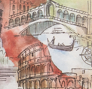 Choice 10" x 14" Italian Themed Paper Placemat - 1,000/Case