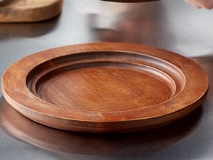 Valor 9" Round Rubberwood Underliner with Rustic Chestnut Finish