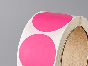 Lavex Industrial 2" Fluorescent Pink Matte Paper Permanent Round ...