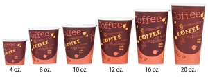 10 oz. Coffee Print Paper Cups - 1000/Case | WebstaurantStore