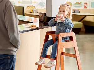 Lancaster Table & Seating Unassembled Bar Height Wooden High Chair with ...