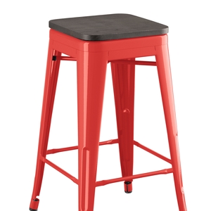 Lancaster Table & Seating Alloy Series Ruby Red Indoor Backless Counter ...