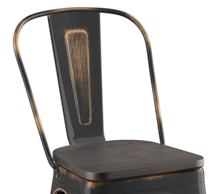 Lancaster Table & Seating Alloy Series Distressed Copper Indoor Cafe ...