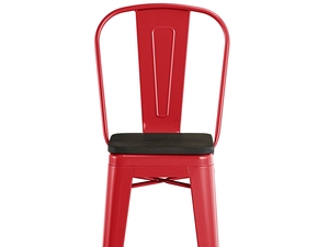 Lancaster Table & Seating Alloy Series Red Metal Indoor Industrial Cafe ...