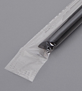 Choice 7 1/2" Black Pointed Wrapped Straw - 500/Pack