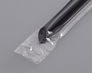 Choice 9" Black Pointed Wrapped Straw - 400/Pack