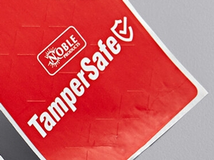 TamperSafe 2 1/2" x 6" Customizable Red Paper Tamper-Evident Label ...