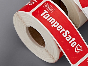 TamperSafe 1 1/2" x 6" Customizable Red Paper Tamper-Evident Label ...