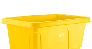 Lavex Industrial 12 Cubic Foot Yellow Cube Truck (600 lb. Capacity)