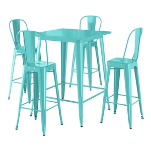 Lancaster Table & Seating Alloy Series 31 1/2" x 31 1/2" Aquamarine Bar ...