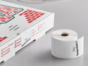 TamperSafe 2 1/2" x 6" Customizable White Paper Tamper-Evident Label ...