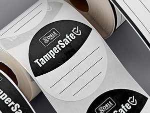 TamperSafe 3" Round Customizable Black Paper Tamper-Evident Label - 250 ...