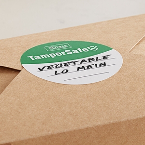 TamperSafe 3" Round Customizable Green Paper Tamper-Evident Label - 250 ...