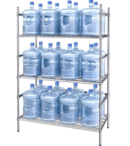 Regency 24-Bottle Chrome 5 Gallon Water Bottle Rack - 24" x 48" x 74 ...