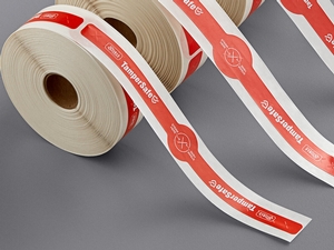 TamperSafe 1 1/4" x 9" Customizable Red Paper Closed Dome Lid Tamper ...