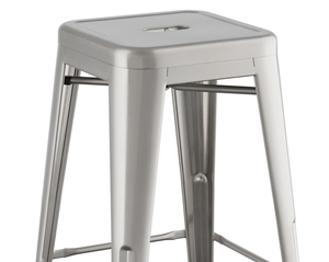 Lancaster Table & Seating Alloy Series Silver Indoor Backless Counter ...