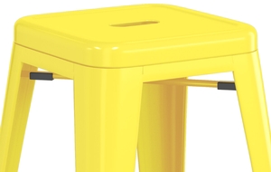 Lancaster Table & Seating Alloy Series Yellow Outdoor Backless Counter ...