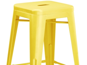 Lancaster Table & Seating Alloy Series Yellow Stackable Metal Outdoor ...